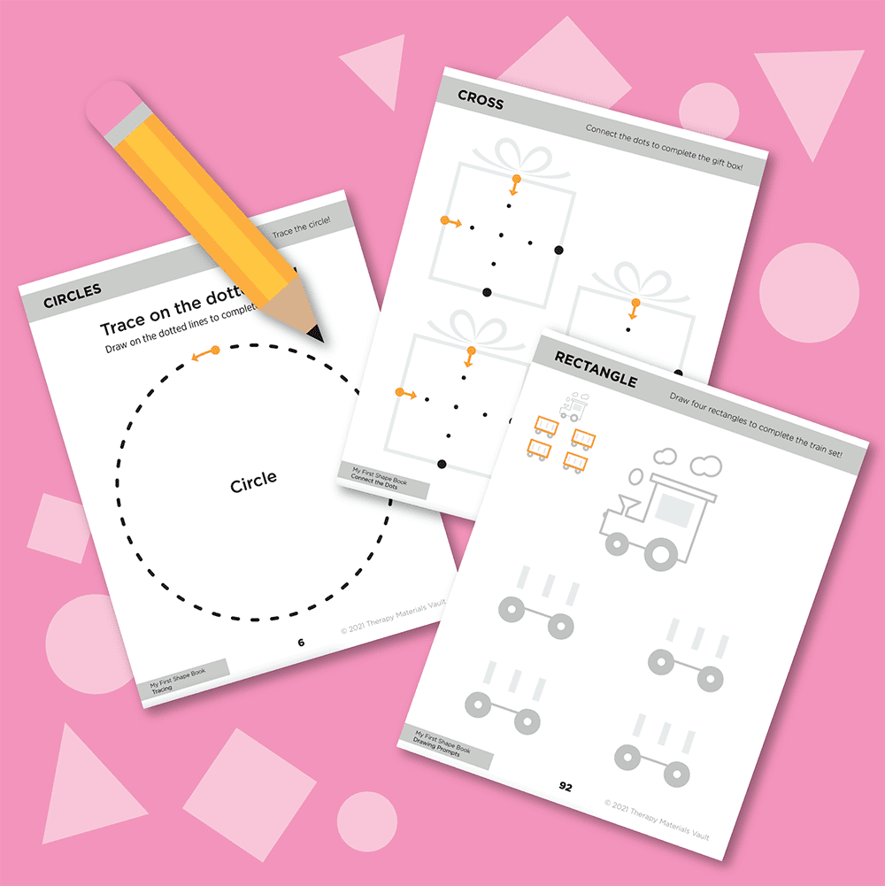 My First Shape Book! Visual Motor Worksheet Collection | TMV