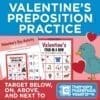 Valentine's Preposition Practice | TMV