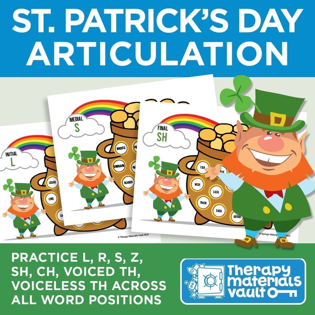 St. Patrick's Day Articulation: Practice Late 8 Sounds Across All Word ...