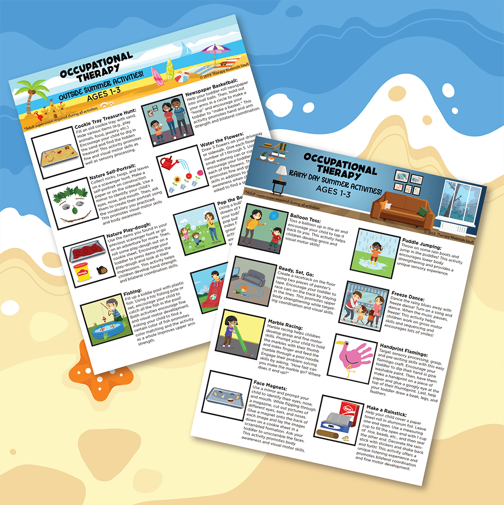 Occupational Therapy Summer Activity Guide: Outside, Inside, and Rainy ...