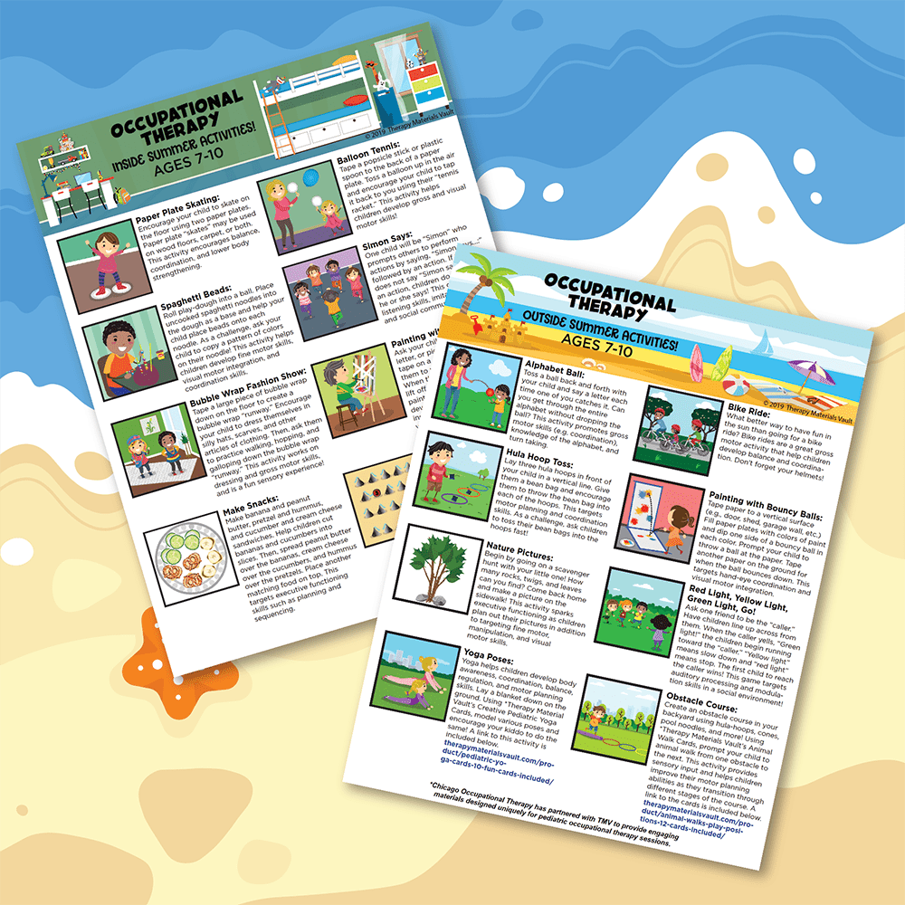 Occupational Therapy Summer Activity Guide: Outside, Inside, and Rainy ...