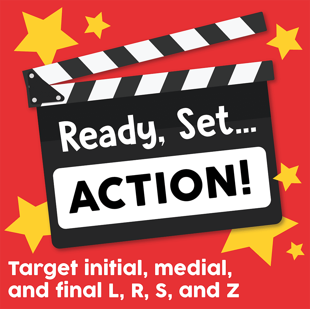 Ready, Set, Action! Target Initial, Medial, and Final L, R, S, and Z | TMV