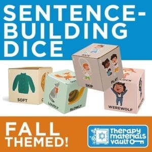 Sentence-Building Dice: Fall Themed! | TMV