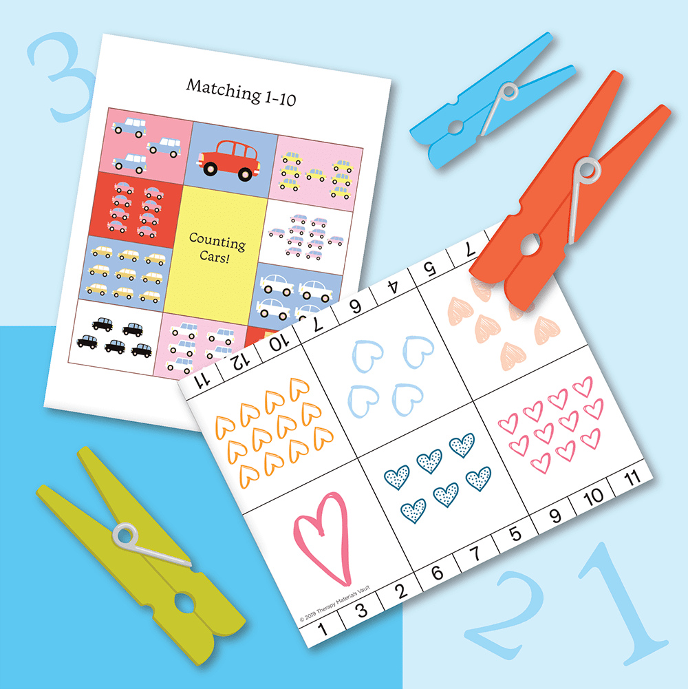 Clothespin Count & Match Activity Collection | TMV