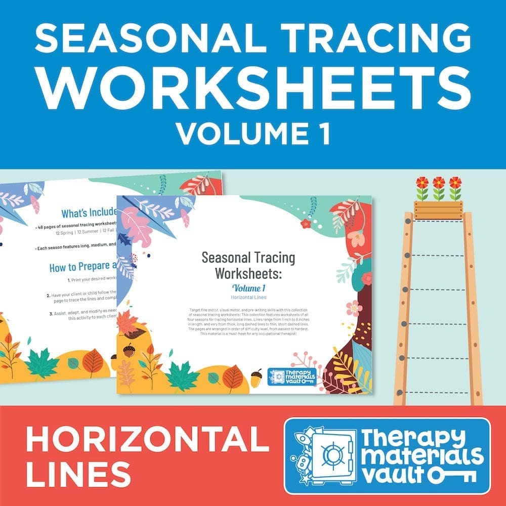 Seasonal Tracing Worksheets Volume 1: Horizontal Lines | TMV