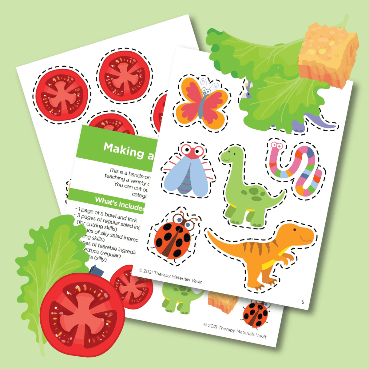 Making a Salad (Cutting and Tearing Activity) | TMV