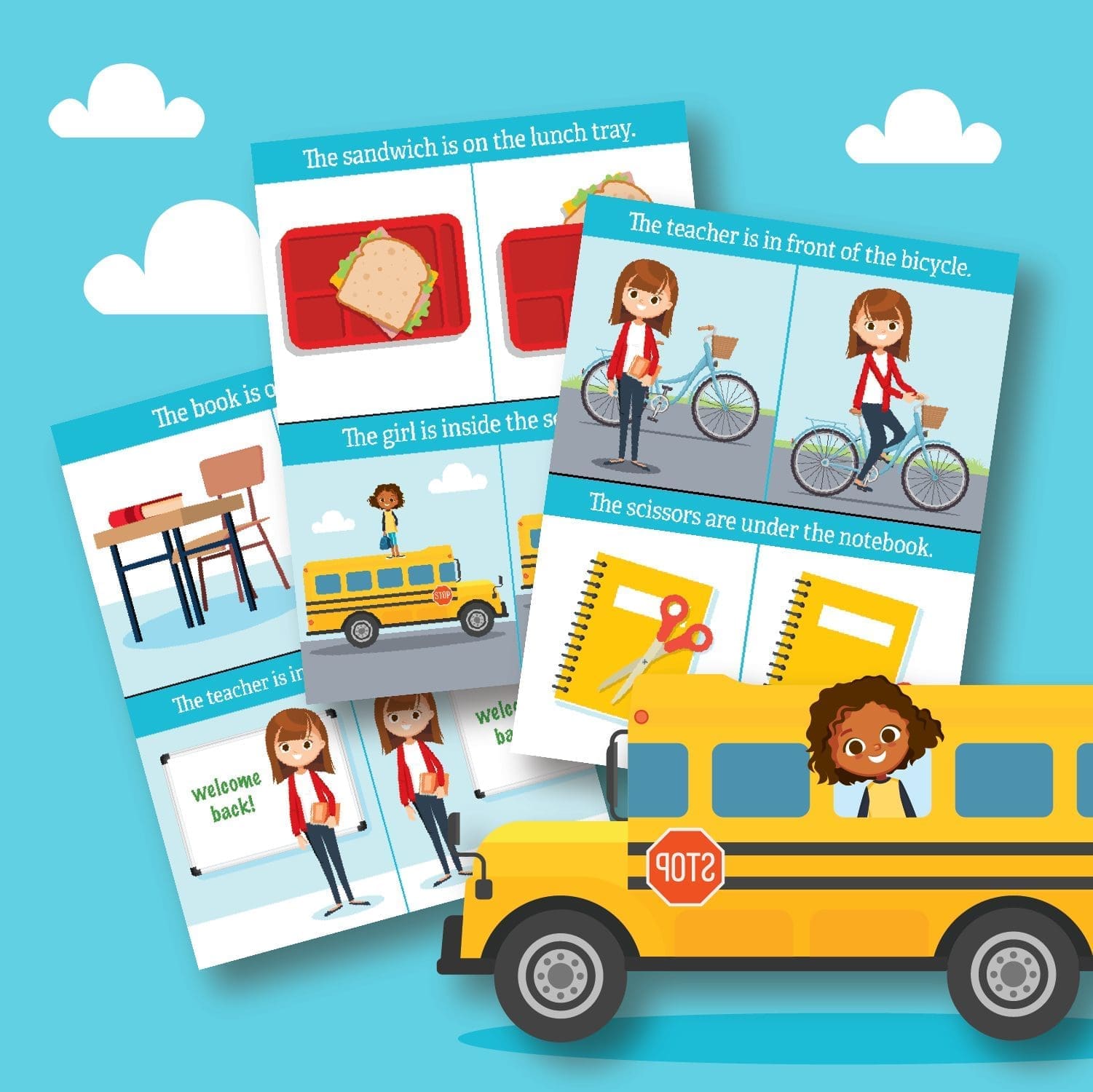 Prepositions Practice Worksheets (School Theme) | TMV