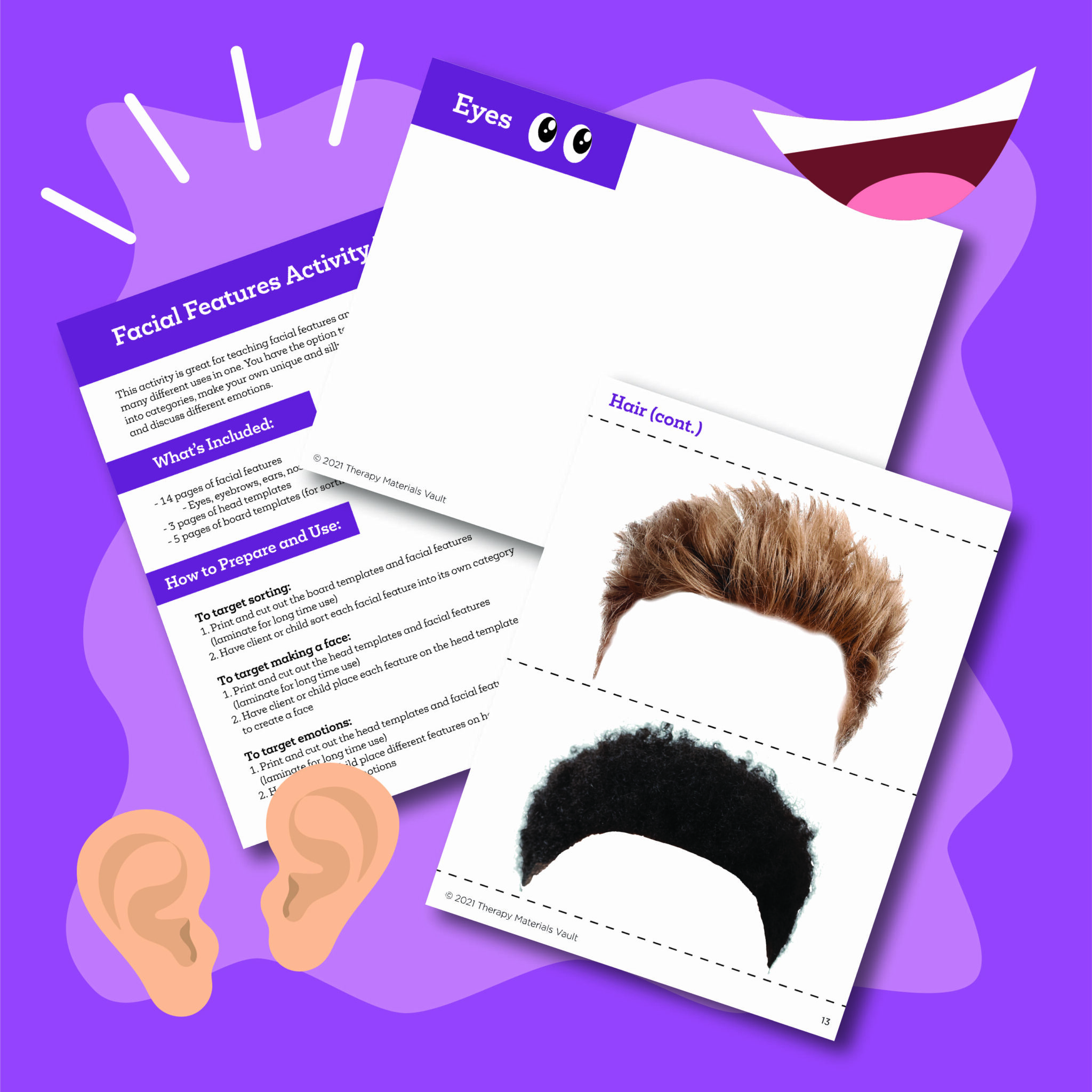 Facial Features Activity Pack (Real Photos) | TMV