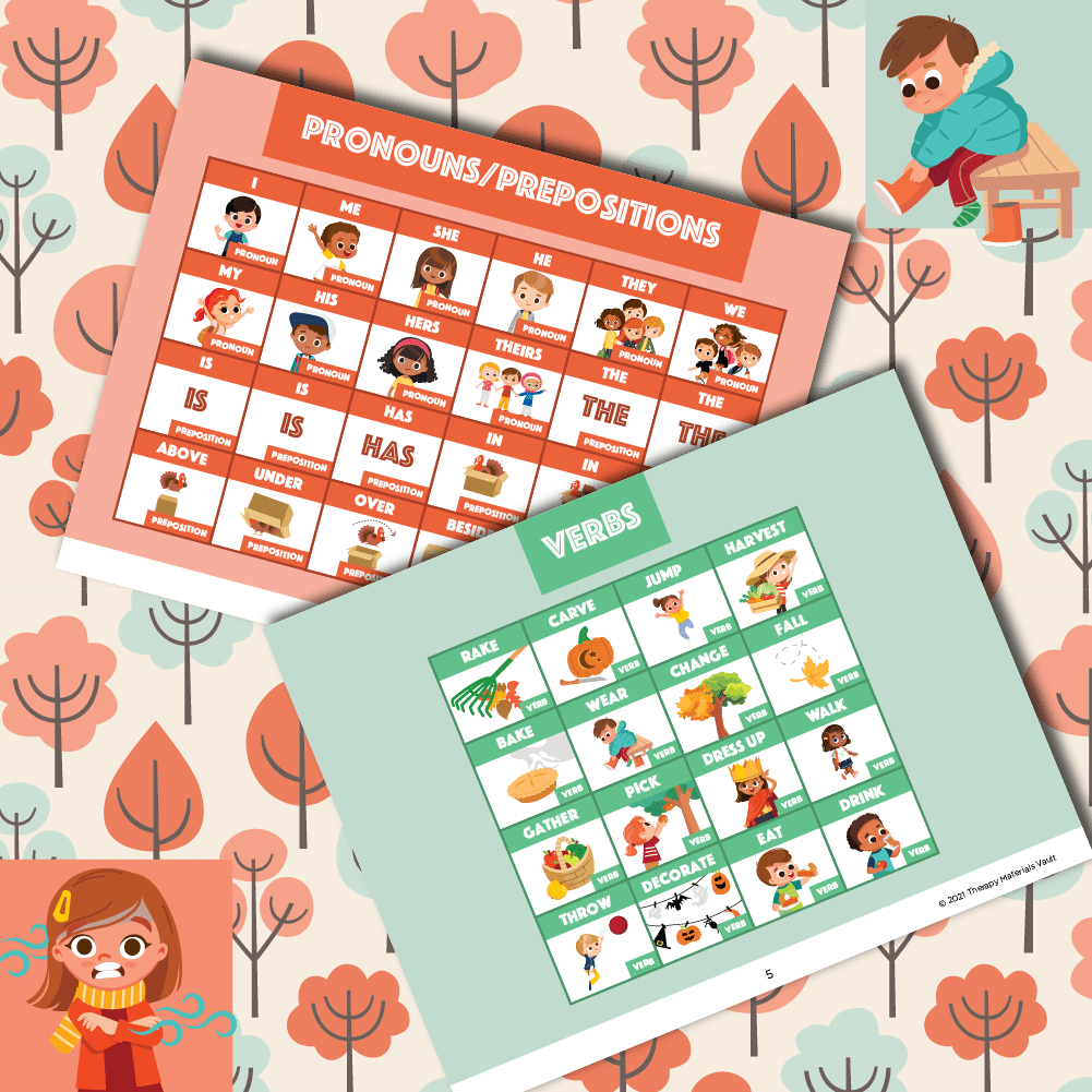 Autumn Verb Sentence Strips | TMV