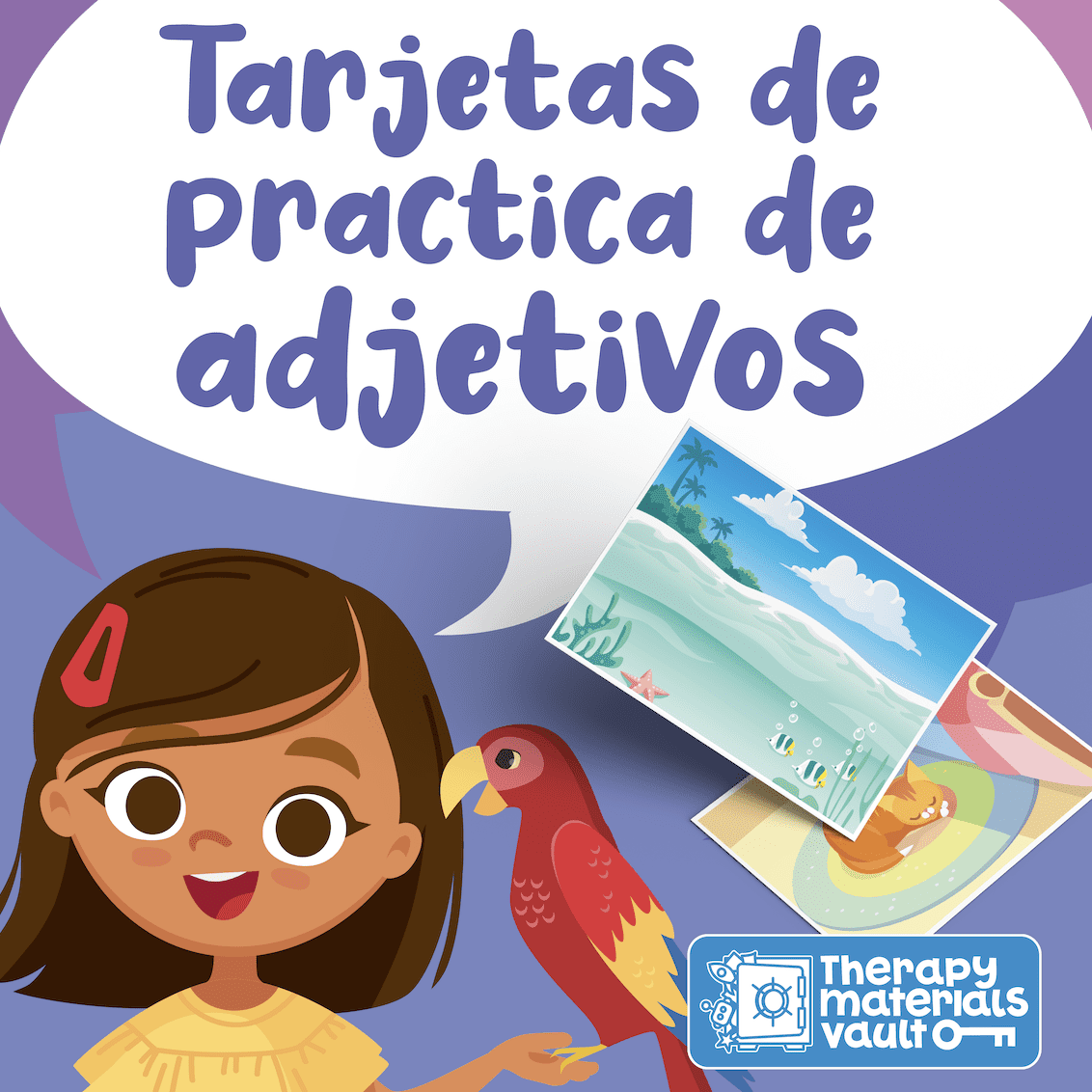 Tarjetas de practica de adjetivos (Adjective Practice Cards) | TMV