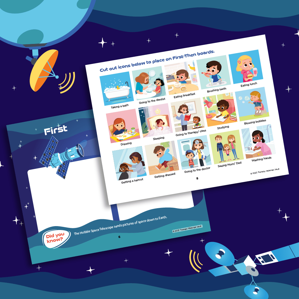 First-Then Visual Schedules: Space Communications Themed | TMV