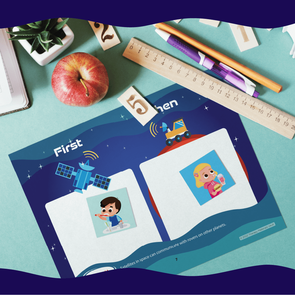 First-Then Visual Schedules: Space Communications Themed | TMV