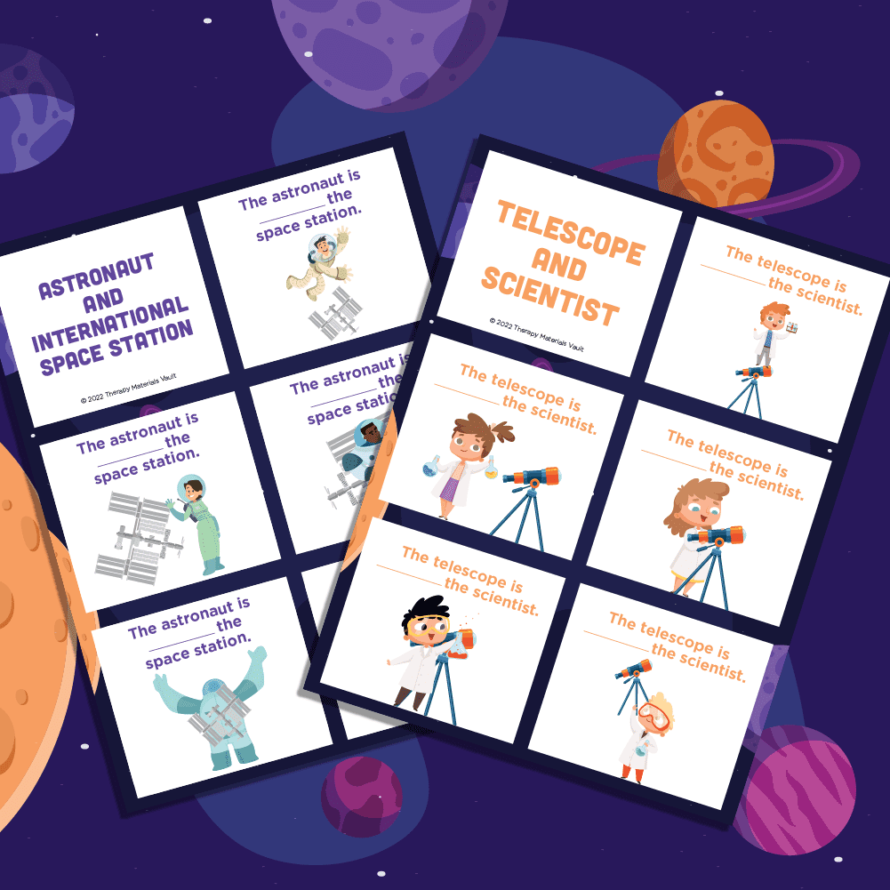 Space Communications Themed Preposition Cards | TMV