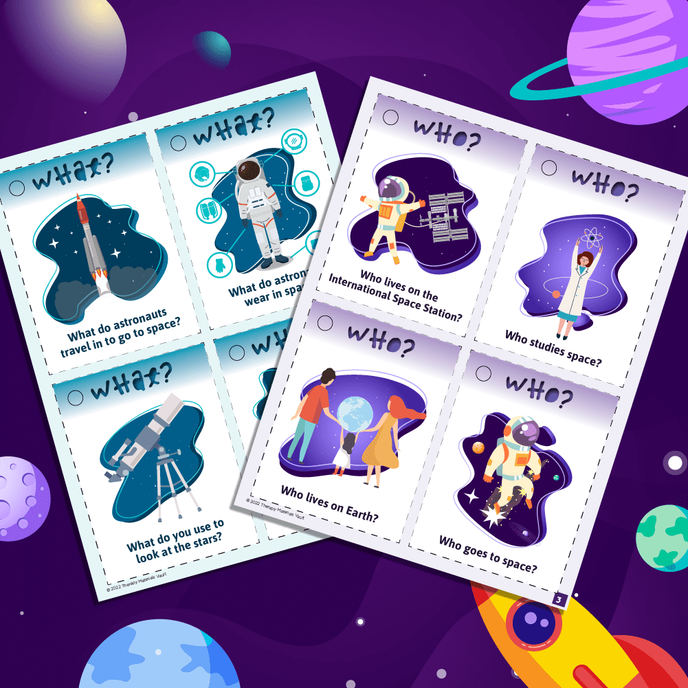 WH-Questions: Space Themed Flashcards | TMV