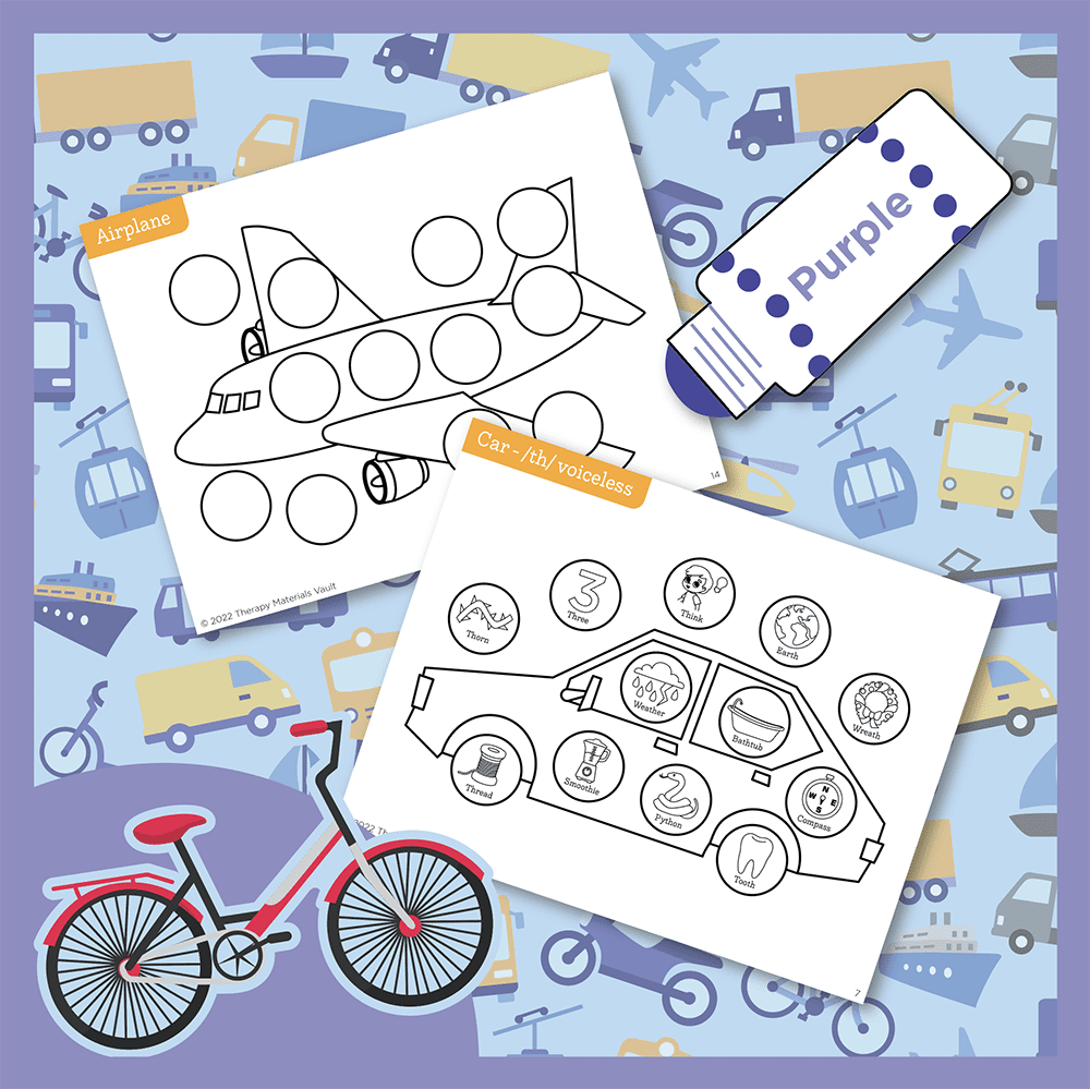 Transportation Station: Articulation Dot Marker Packet | TMV