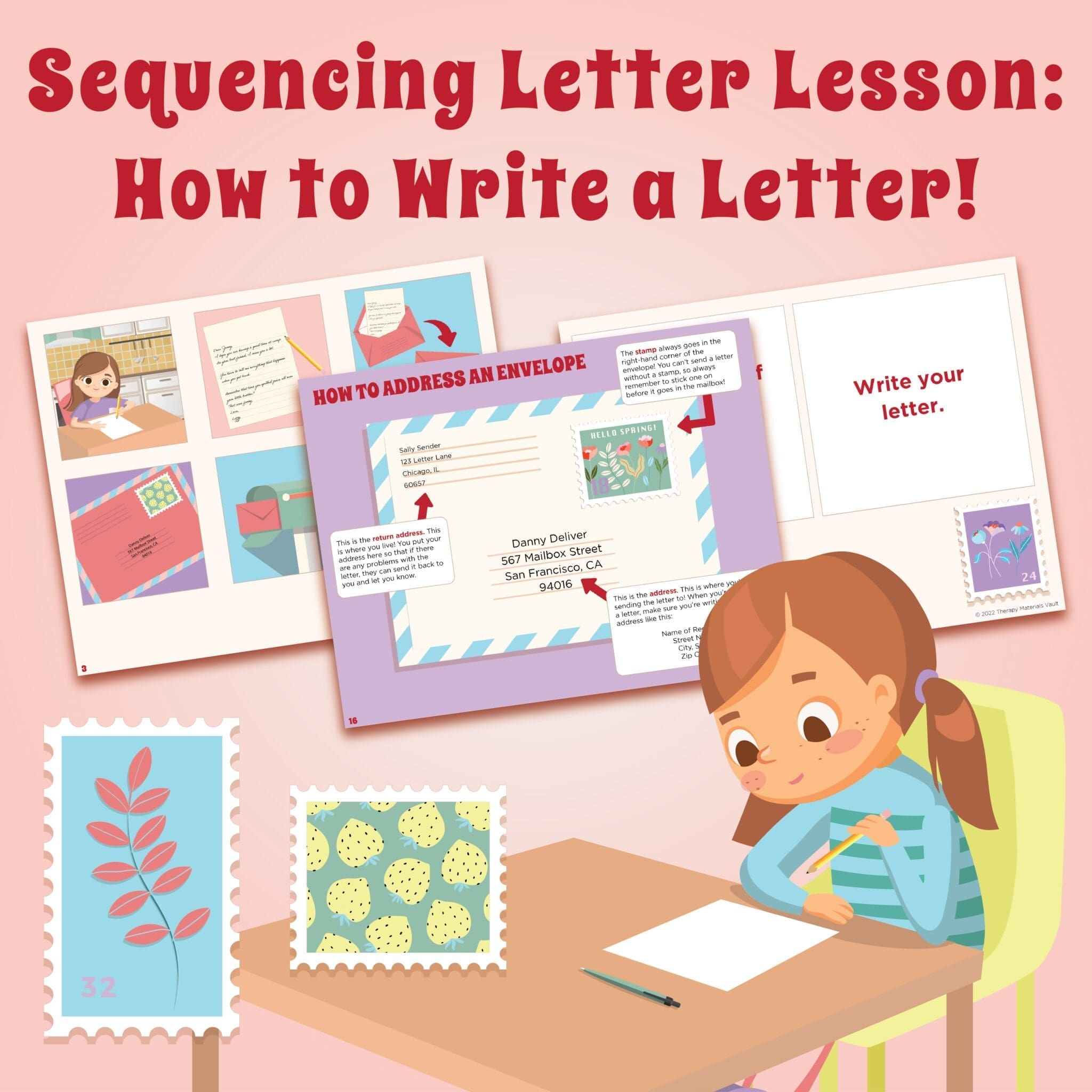 Sequencing Letter Lesson: How to Write and Send a Letter! | TMV