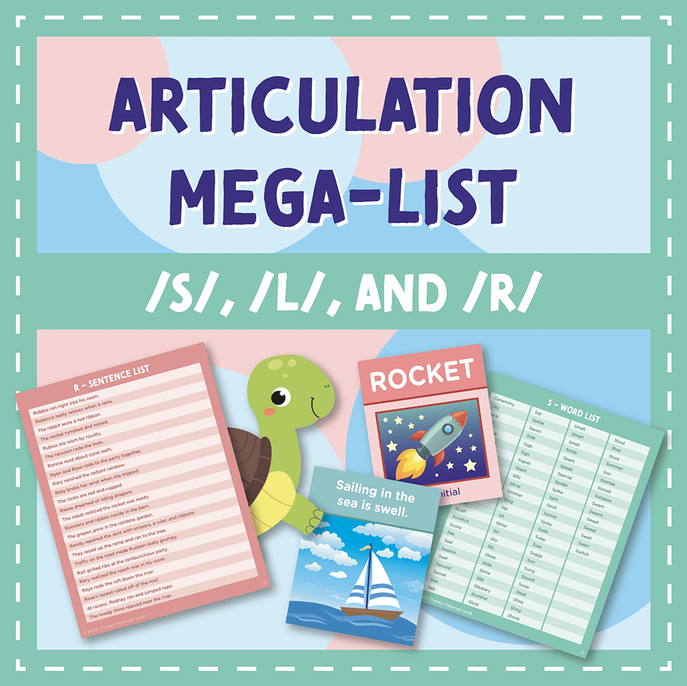 Articulation Mega-List (/s/, /l/, and /r/) | TMV